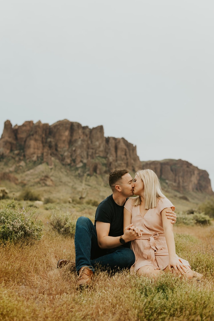 Moody Spring Engagement at Supersition Mountains | Leslie + Jordan ...