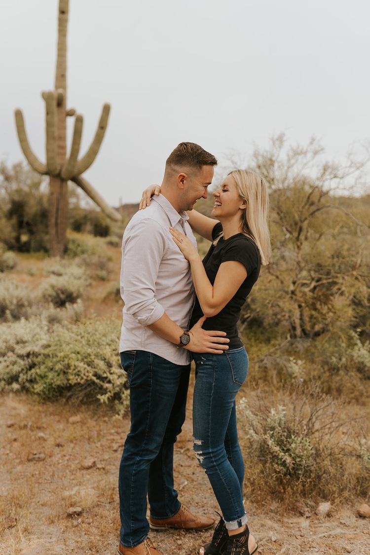 Moody Spring Engagement at Supersition Mountains | Leslie + Jordan ...