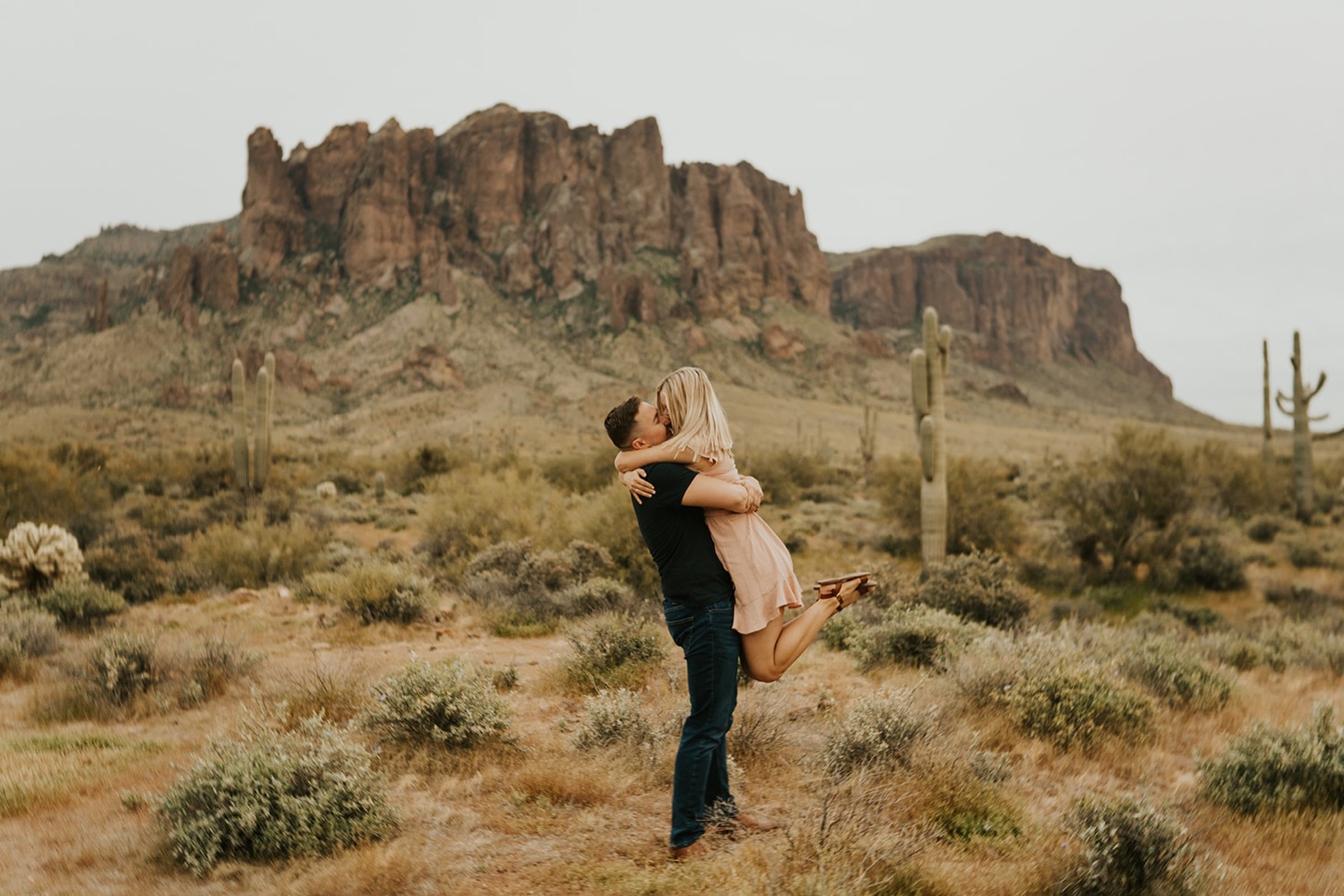 Moody Spring Engagement at Supersition Mountains | Leslie + Jordan ...