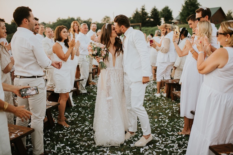 White Wedding Ceremony Glamorous All White Wedding Reception By Erika