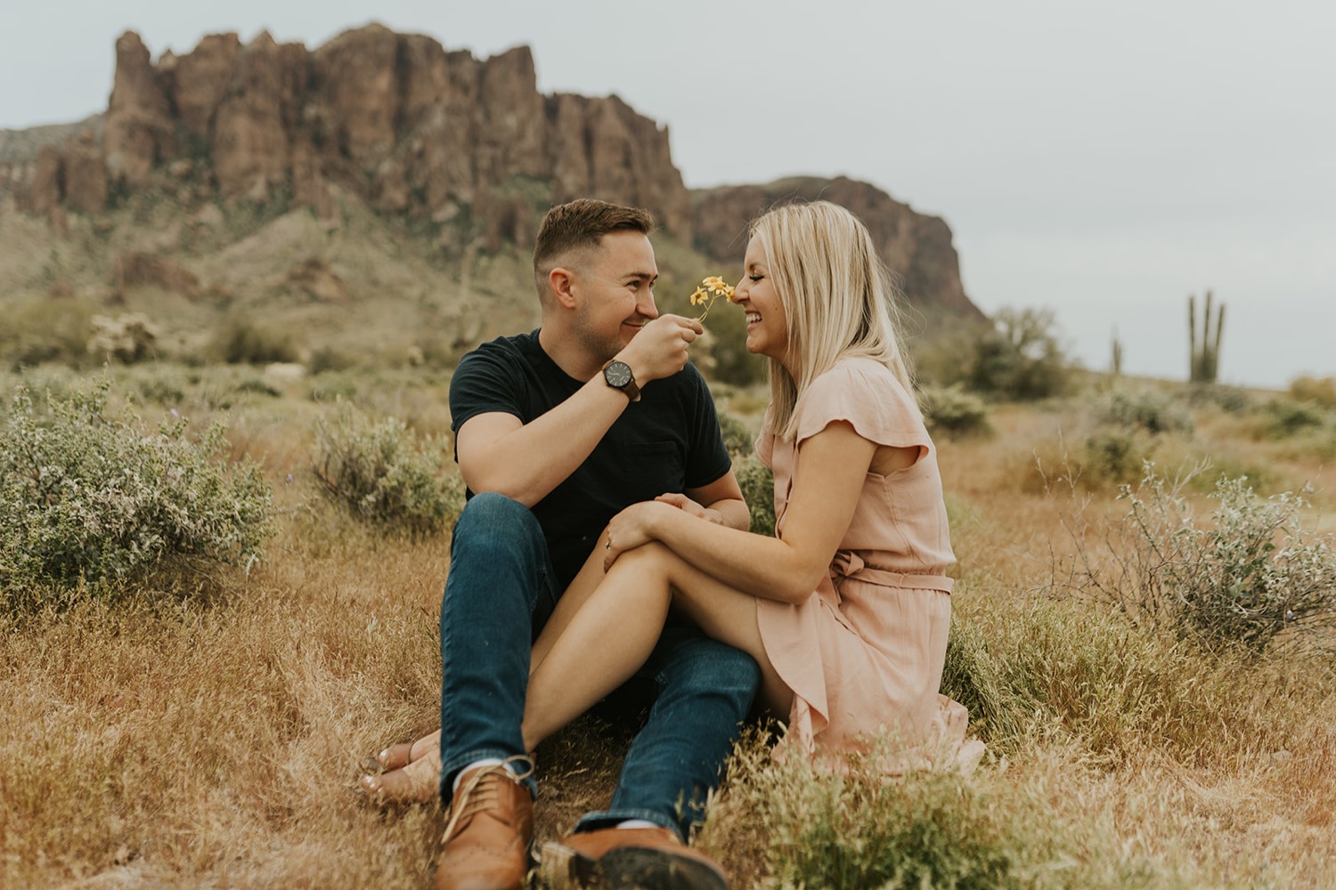 Moody Spring Engagement at Supersition Mountains | Leslie + Jordan ...