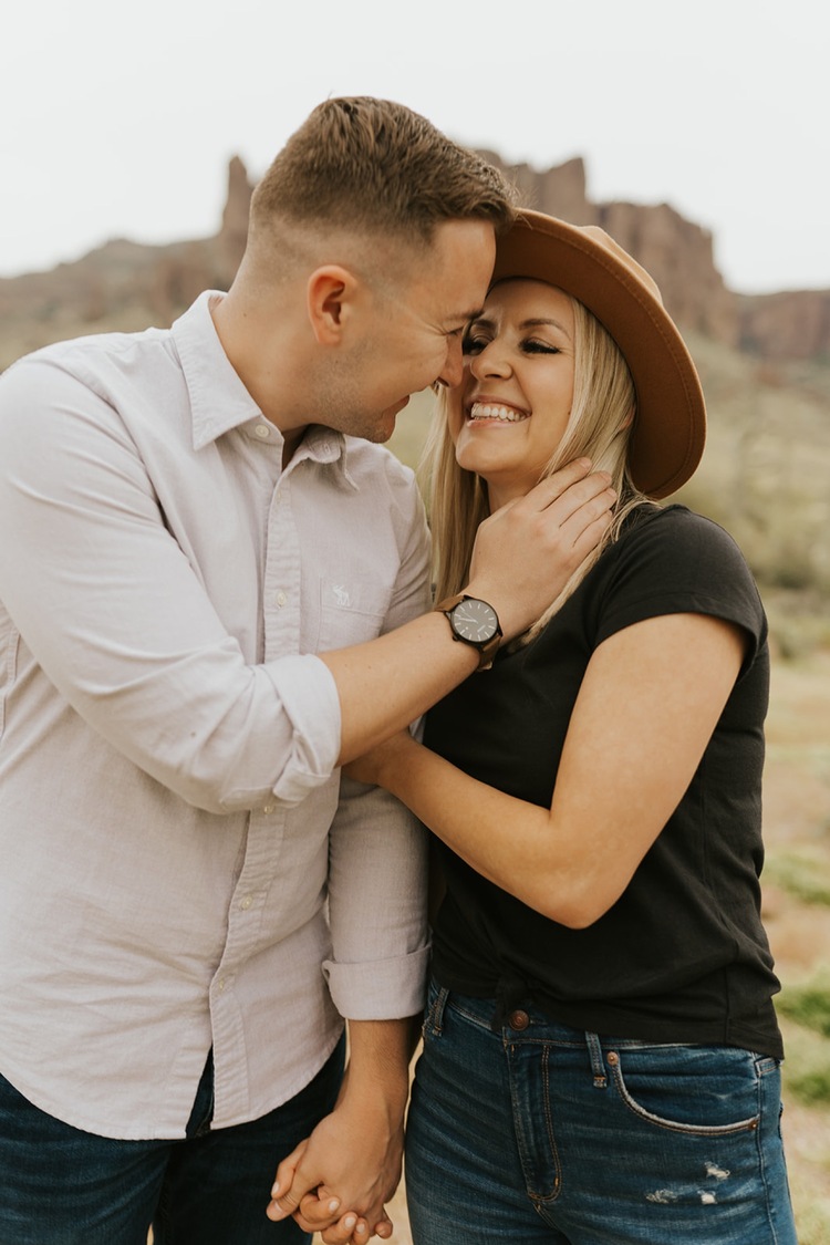 Moody Spring Engagement at Supersition Mountains | Leslie + Jordan ...