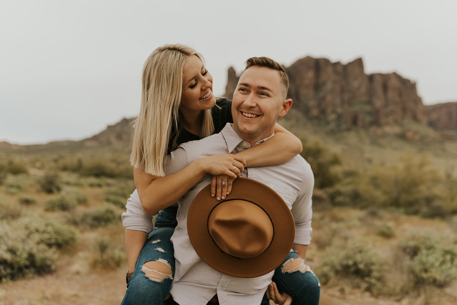 Moody Spring Engagement at Supersition Mountains | Leslie + Jordan ...