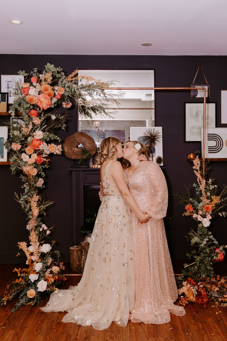 Heather + Jess | Rosy, Cozy Intimate Wedding | karamccurdy.com