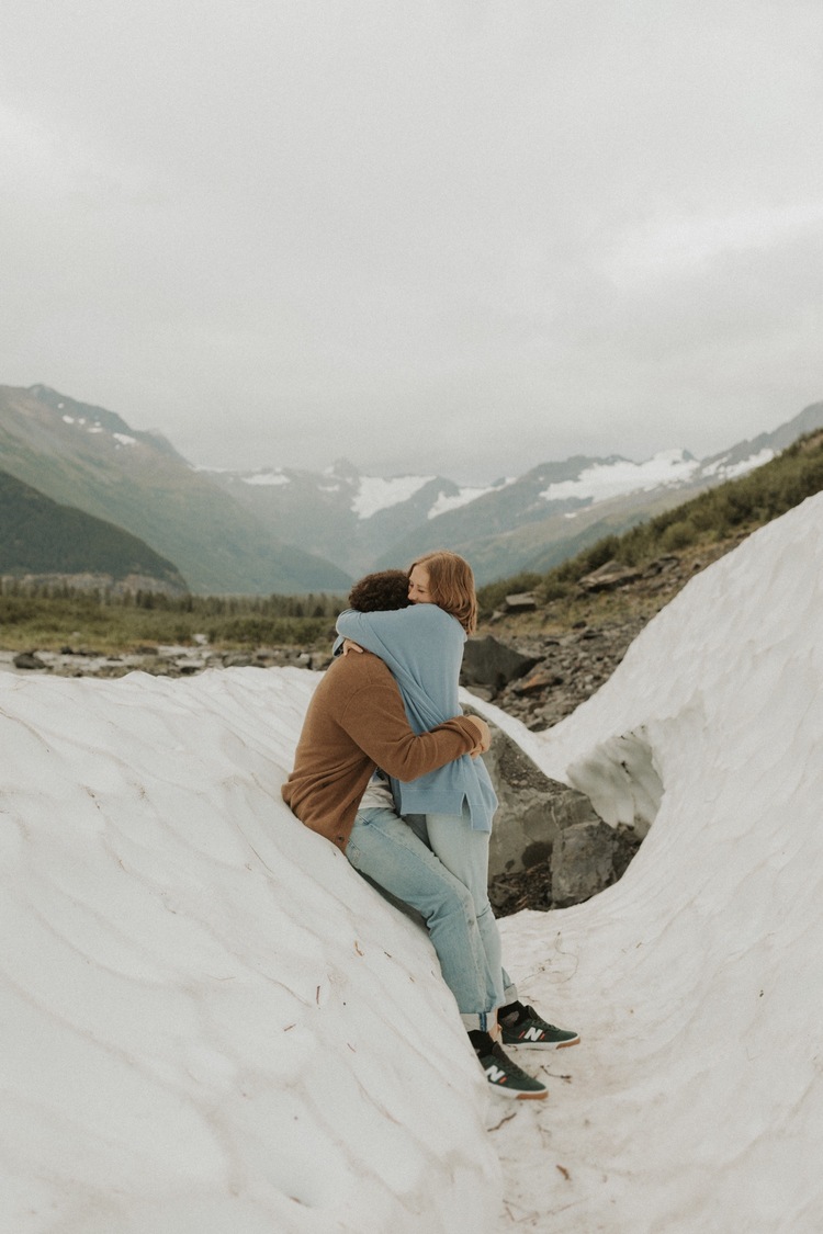 Wild Alaska Glacier Couple Session - brookenalani.com